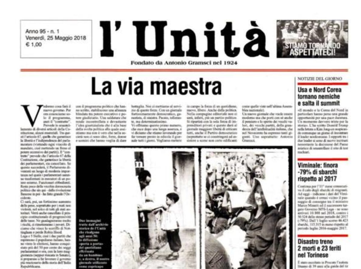 L'Unità torna in edicola per un solo giorno: ecco perché - TPI