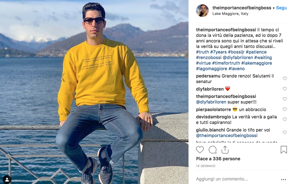 Renzo "il Trota" Bossi come Chiara Ferragni, oggi fa l'influencer