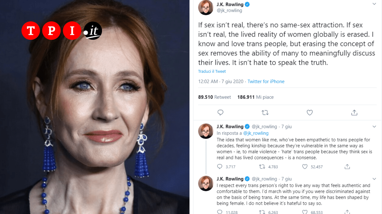 J.K. Rowling accusata di essere contro i trans: i tweet finiti nella bufera