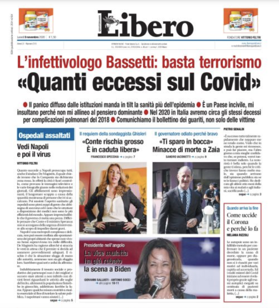 Elezioni Usa 2020: Libero chiama Kamala Harris la "vice mulatta" di Biden