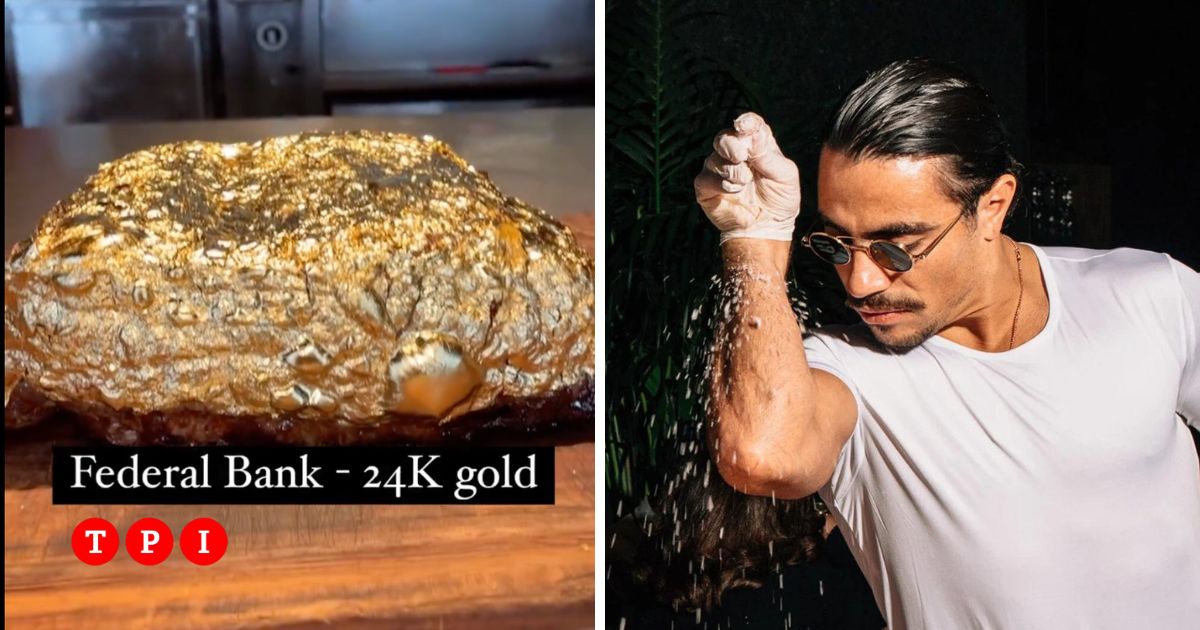 Salt Bae risponde alle polemiche per il conto con una bistecca d'oro