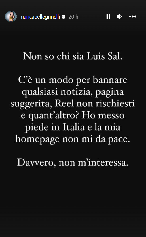 Marica Pellegrinelli e le notizie su Luis Sal, lo sfogo della modella