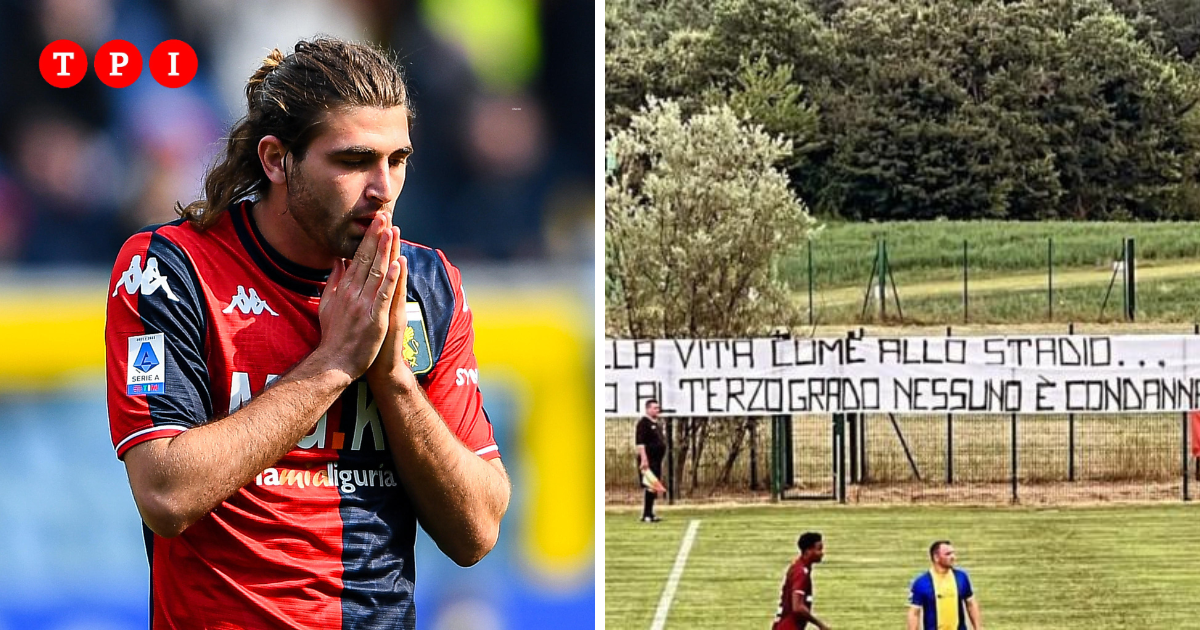 Manolo Portanova, striscione a favore del calciatore condannato per stupro