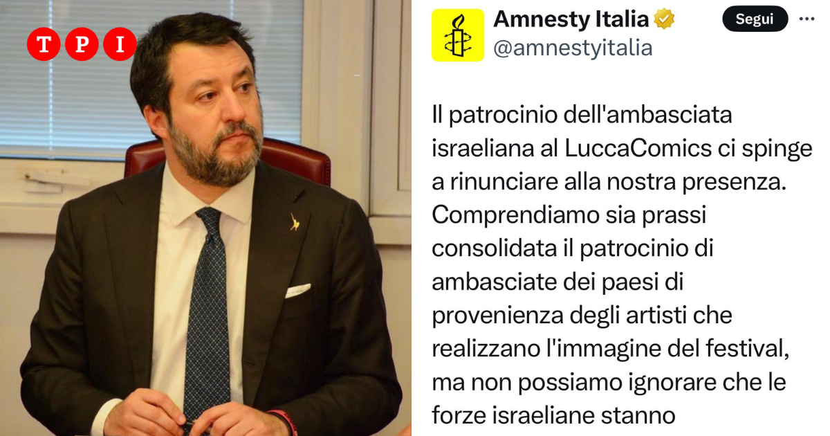Lucca Comics, Salvini contro Amnesty International